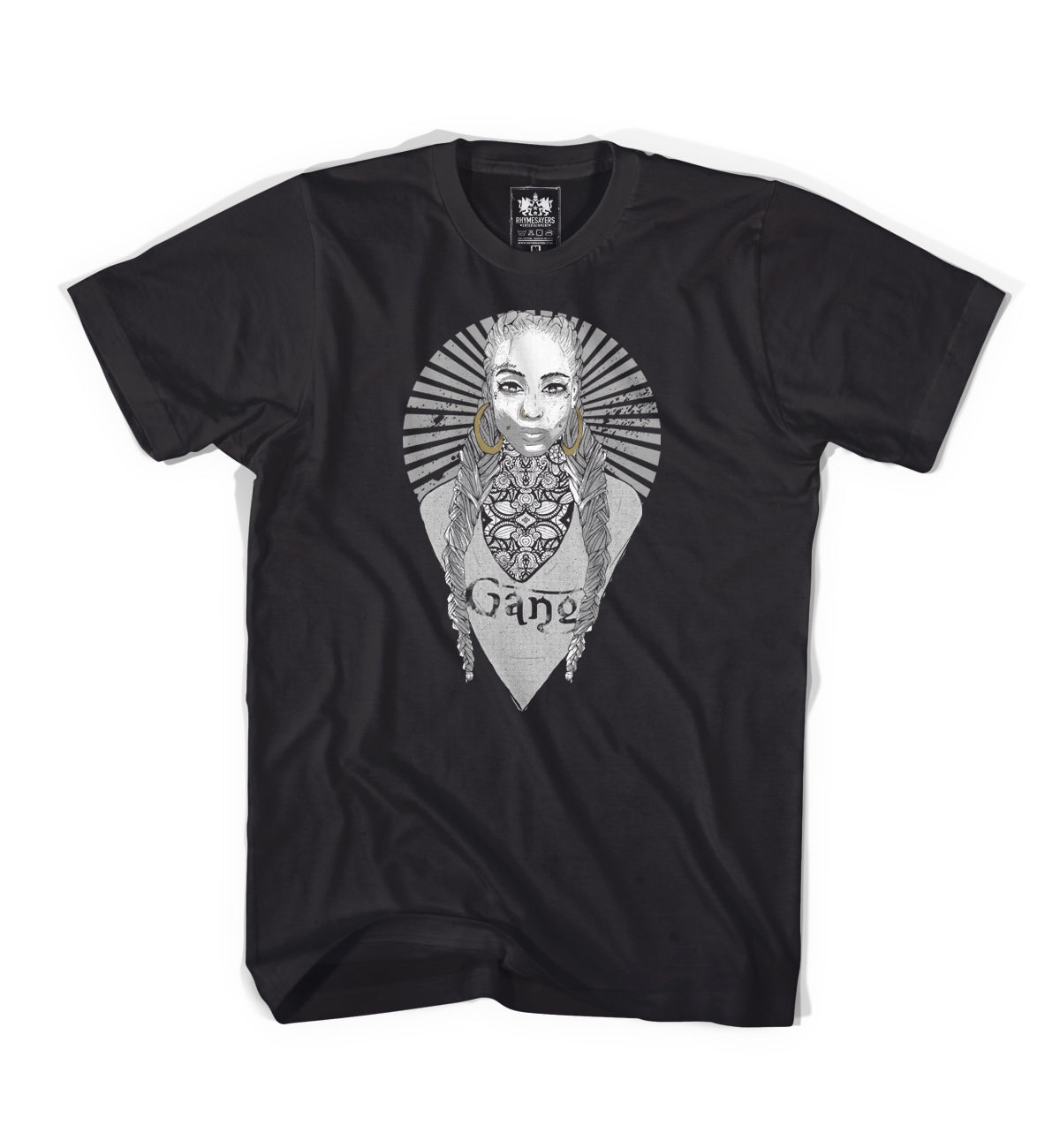 Sa-Roc - Golden Hoops Shirt (Black) - Rhymesayers Entertainment